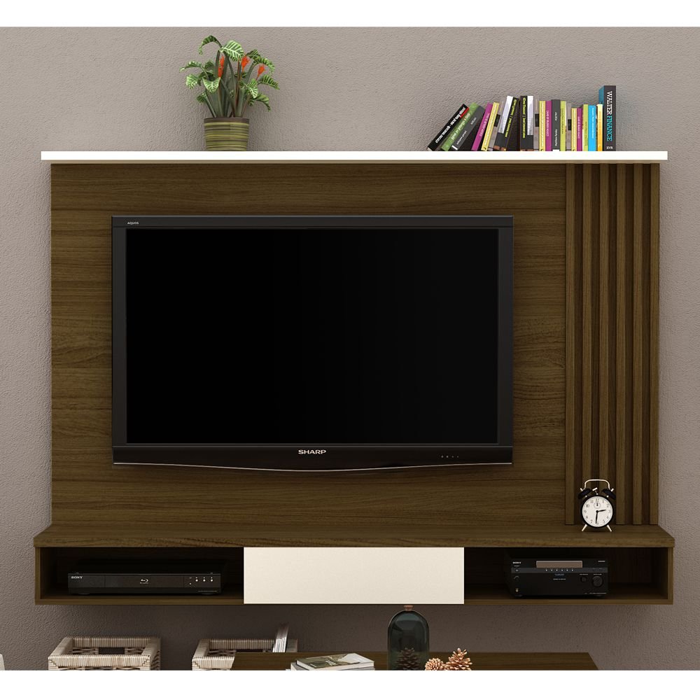 Painel para TV Suspenso 1,80m com gaveta e nichos PB4000 Tecno Móbili ...