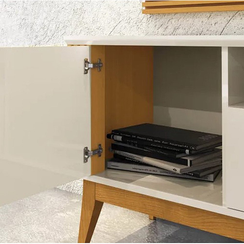 Rack para TV Até 75 Polegadas 1 Porta Morgan EDN Off White Cedro ...