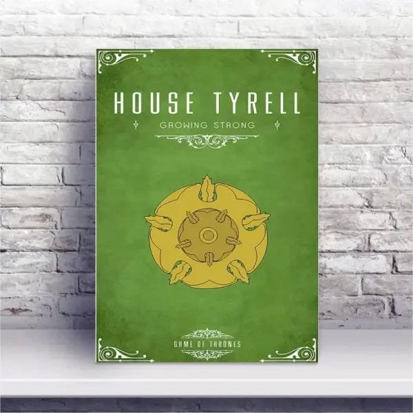 Placa MDF game of thrones tyrell heróis | MadeiraMadeira