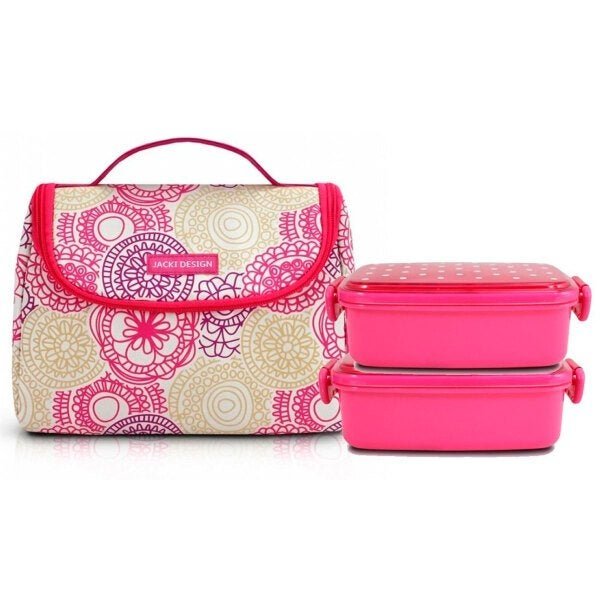 Lancheira Térmica my lolla com 2 Marmitas look rosas | MadeiraMadeira