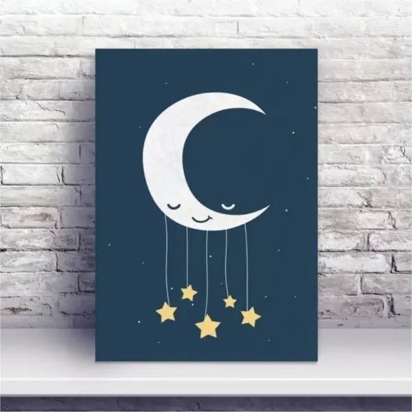 Placa MDF meia lua estrelas | MadeiraMadeira