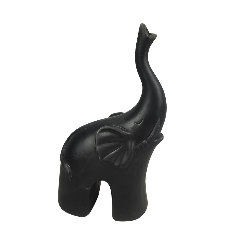 Elefante Noirart - Decoração em Cerâmica Preto Fosco - M | MadeiraMadeira