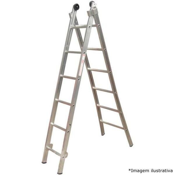 Escada de Alumínio Alulev, 2 x 10 Degraus - ED110 | MadeiraMadeira