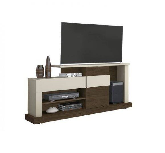 Rack Perseu Capucino com Off White - Germai Móveis | MadeiraMadeira