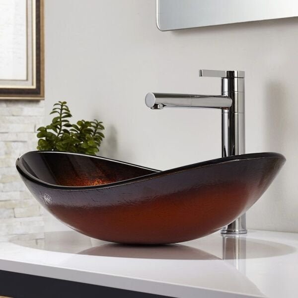 Cuba artística de vidro temperado com 12mm Brown Eyed 10 | MadeiraMadeira