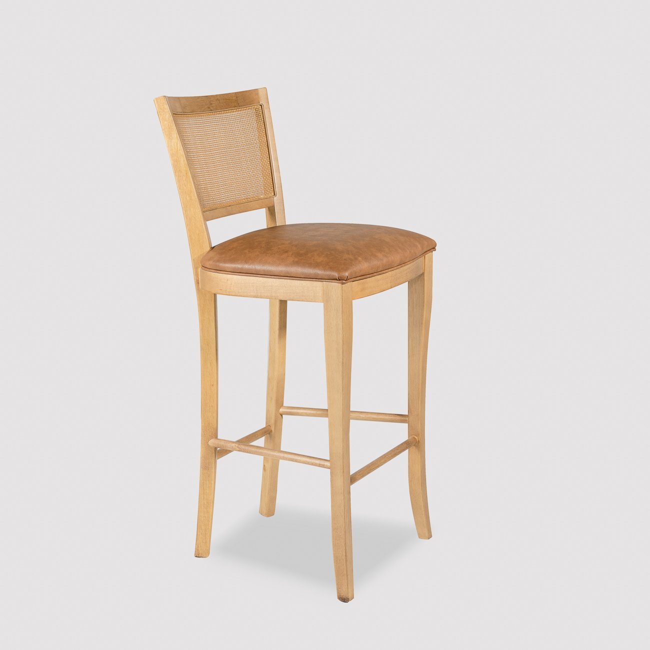 Banqueta Madeira Maciça Maropá Encosto Telinha Rattan Assento Estofado ...