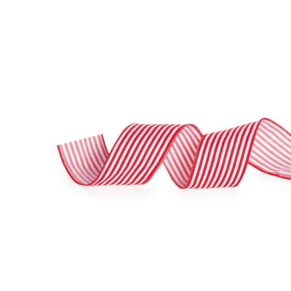 Fita Natal para Laço 6,3cmx9,14M Com Listra Vermelho | MadeiraMadeira