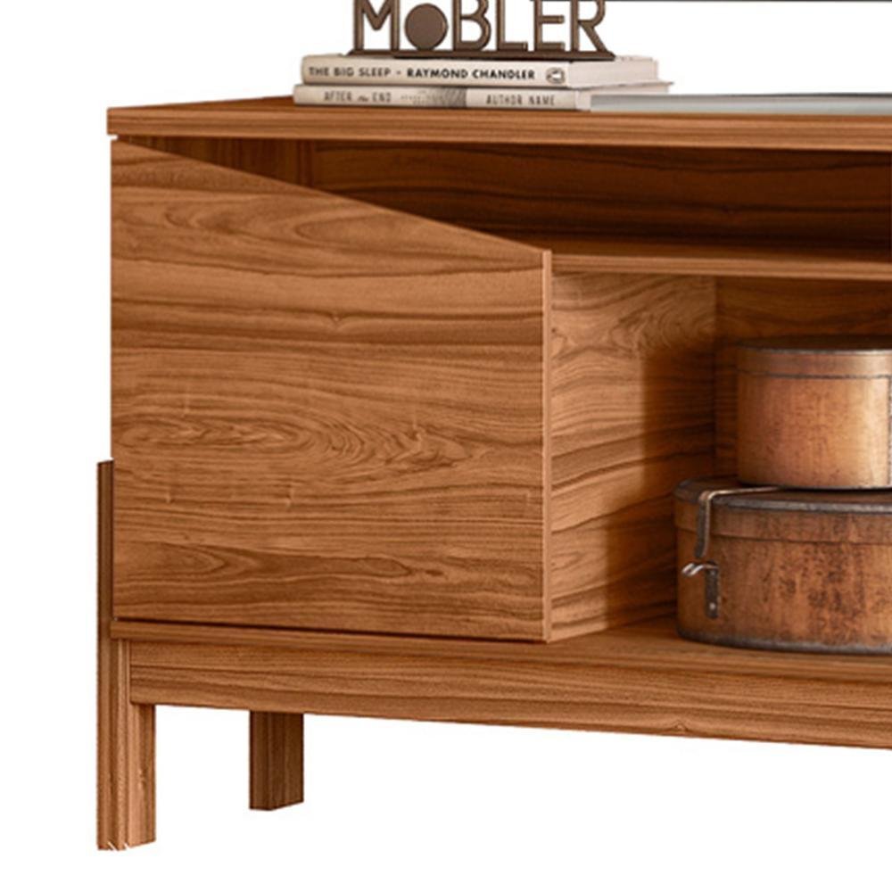 Rack Bancada Charlotte 1.65 Cinamomo Mel para Tv até 70” - Mobler | MadeiraMadeira