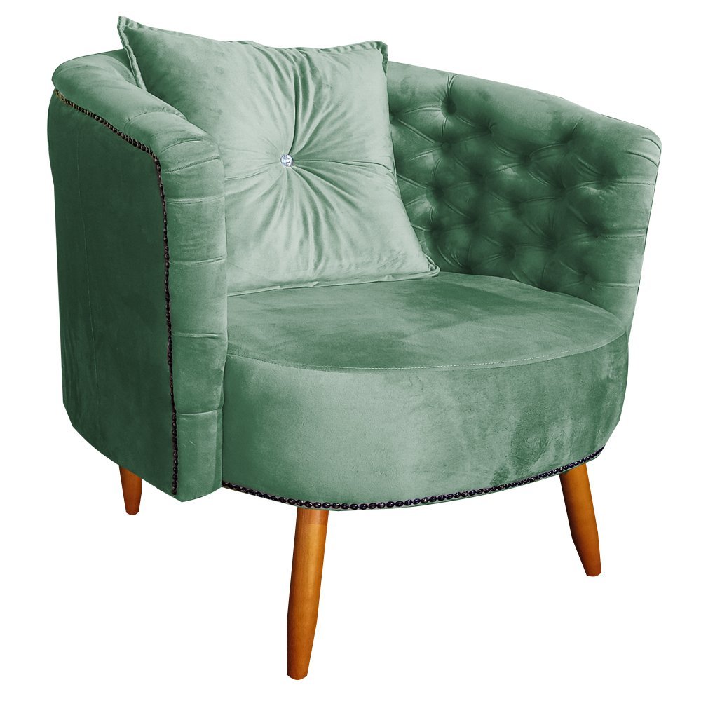 Poltrona Sofia Moderna Captonê Verde | MadeiraMadeira