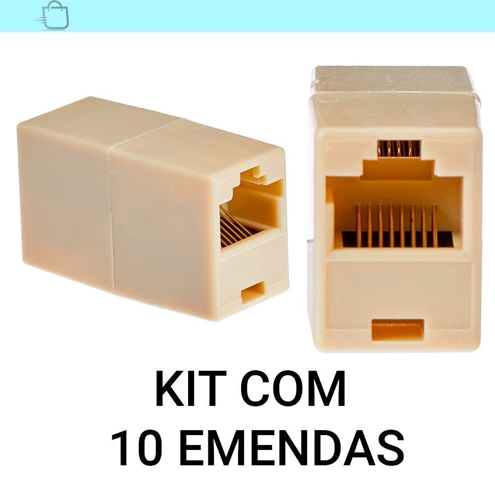 Amplie sua rede - Kit 10 Conectores RJ45 Fêmea | MadeiraMadeira