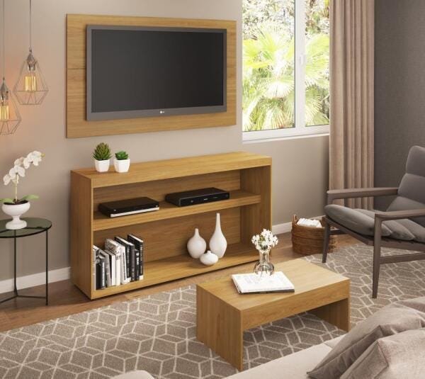 Rack com Painel para TV até 50 Polegadas e Mesa de Apoio Atualle ...