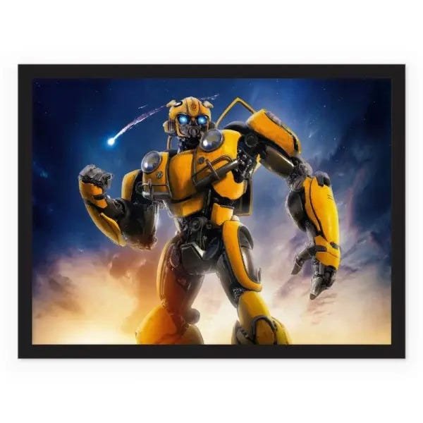 Bumblebee transformers quadro retrô vintage | MadeiraMadeira