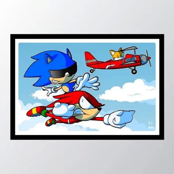 Quadro com moldura Sonicthe Hedgehog_003 | MadeiraMadeira