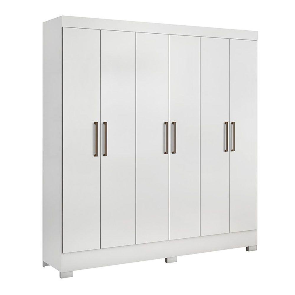 Guarda Roupa Casal 6 Portas Prático 63020 Branco | MadeiraMadeira
