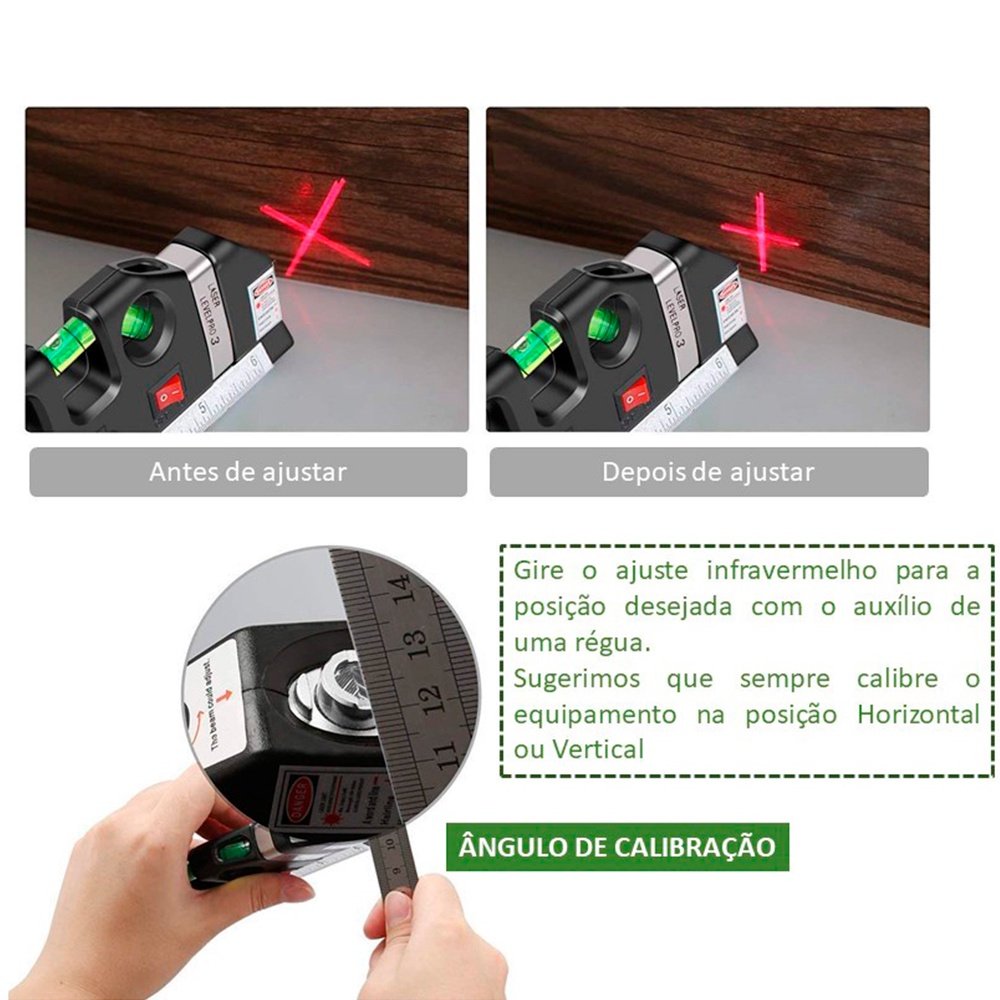 Nivel Laser Bolha Trena Prumo Régua Nivel A Laser Multi Funcional ...