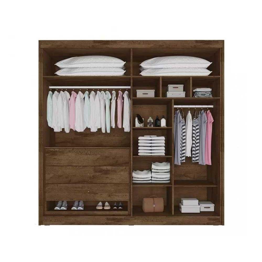 Guarda Roupa 4 Portas Ripadas e 3 Gavetas Potente Off White - Europa ...