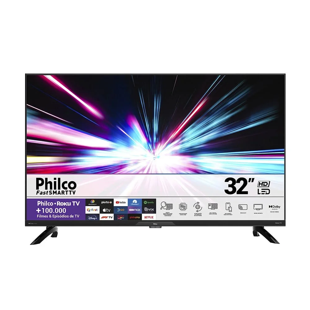Smart TV Philco PTV32G7ER2CPBLH 32” Dolby Audio Led Bivolt | MadeiraMadeira