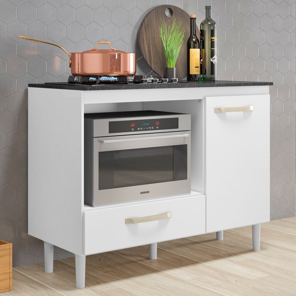 Bancada para Cooktop Kyle Branco | MadeiraMadeira