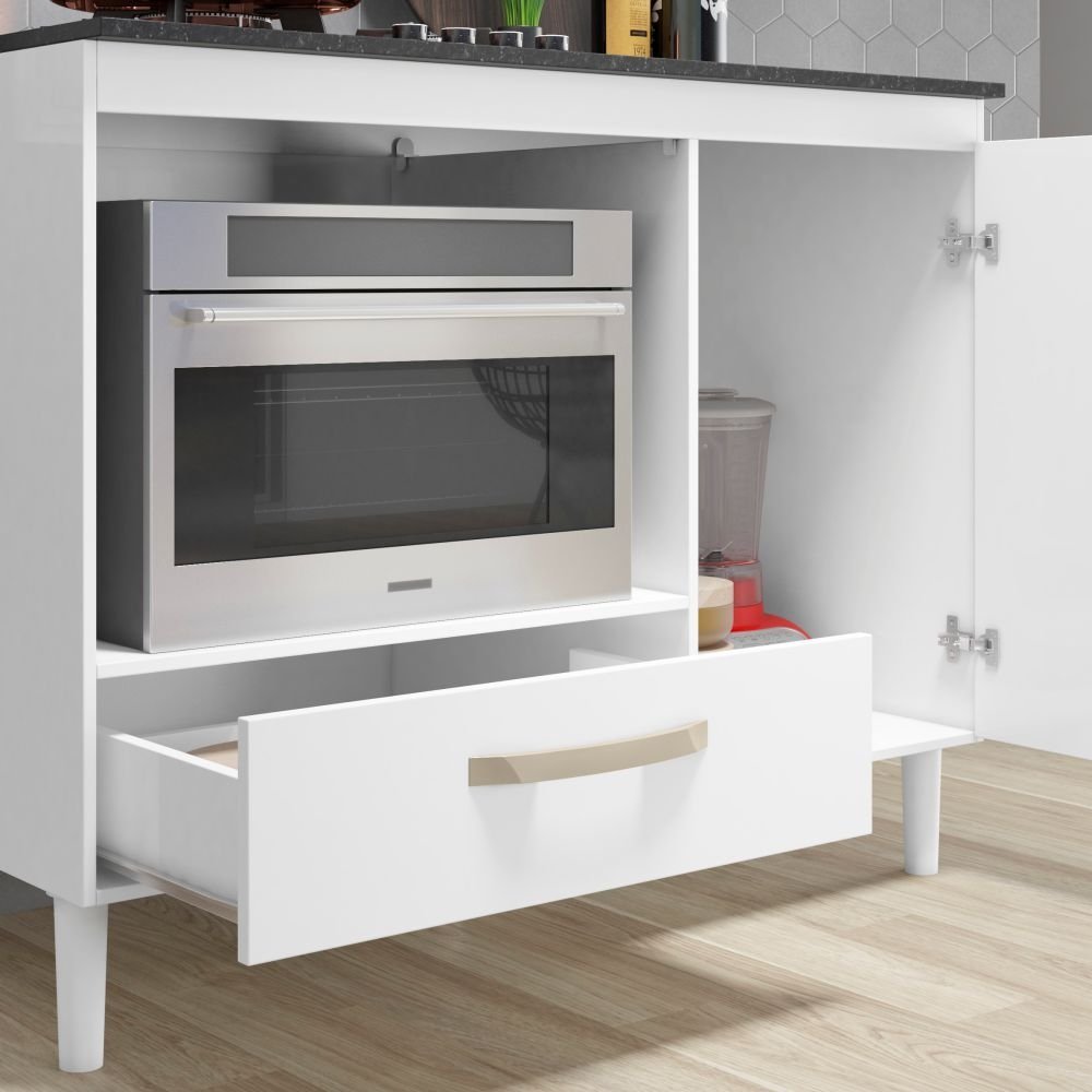 Bancada para Cooktop Kyle Branco | MadeiraMadeira