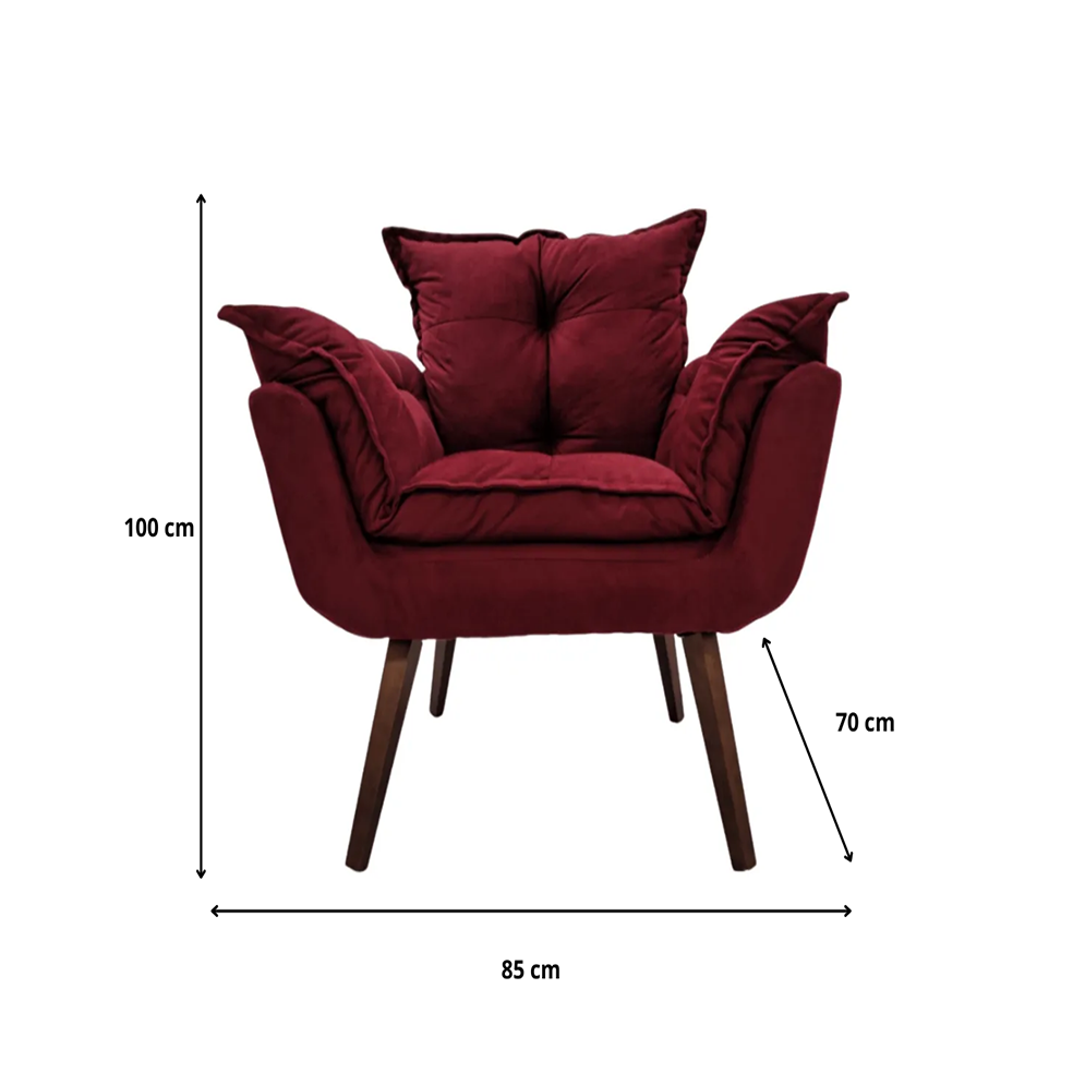 Poltrona Decorativa Bela Opala Suede Marsala (Liz Maria Decor ...