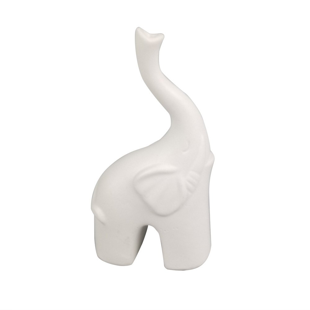 Elefante Pureart - Decoração em Cerâmica Branco Fosco - P | MadeiraMadeira