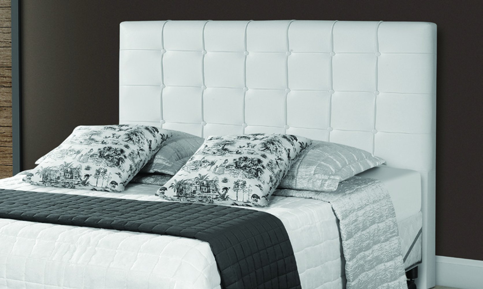 Cabeceira Box Solteiro Firenze em Courino Branco Bonan | MadeiraMadeira