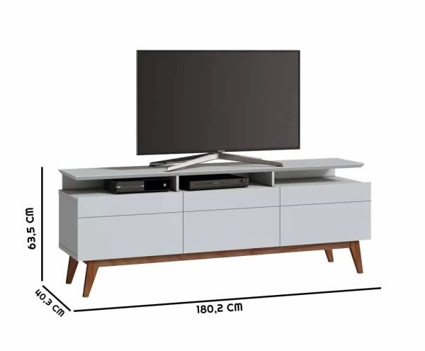 Rack Classic +3G 180cm Branco Acetinado - Imcal Móveis | MadeiraMadeira