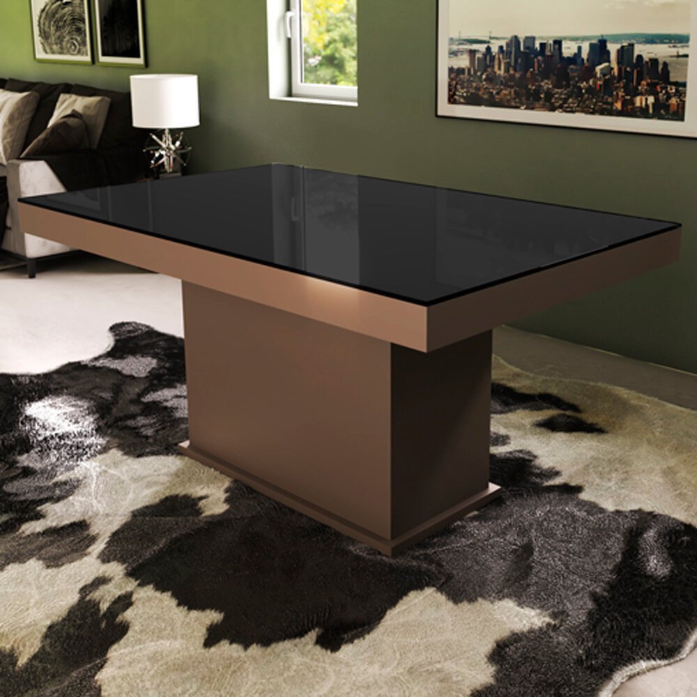 Mesa Retangular New Nevada Premium Vidro Temperado Talismã | MadeiraMadeira