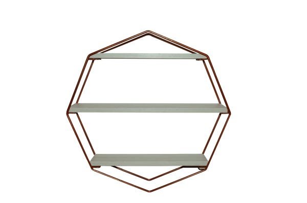 Nicho aramado decorativo octógono reto cobre | MadeiraMadeira