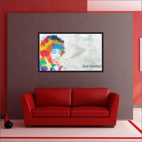 Quadro Bandas Jimi Hendrix Guitarra om Moldura TT01 | MadeiraMadeira