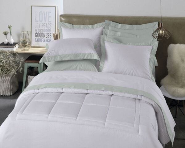 Jogo de Cama Queen Mondrian Altenburg - Verde Piquet | MadeiraMadeira