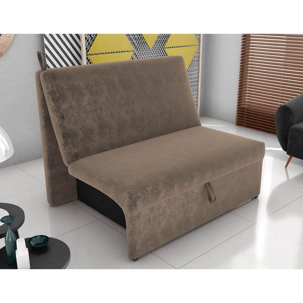 Sofá Cama Malu 2 Lugares Suede Pena Capuccino | MadeiraMadeira