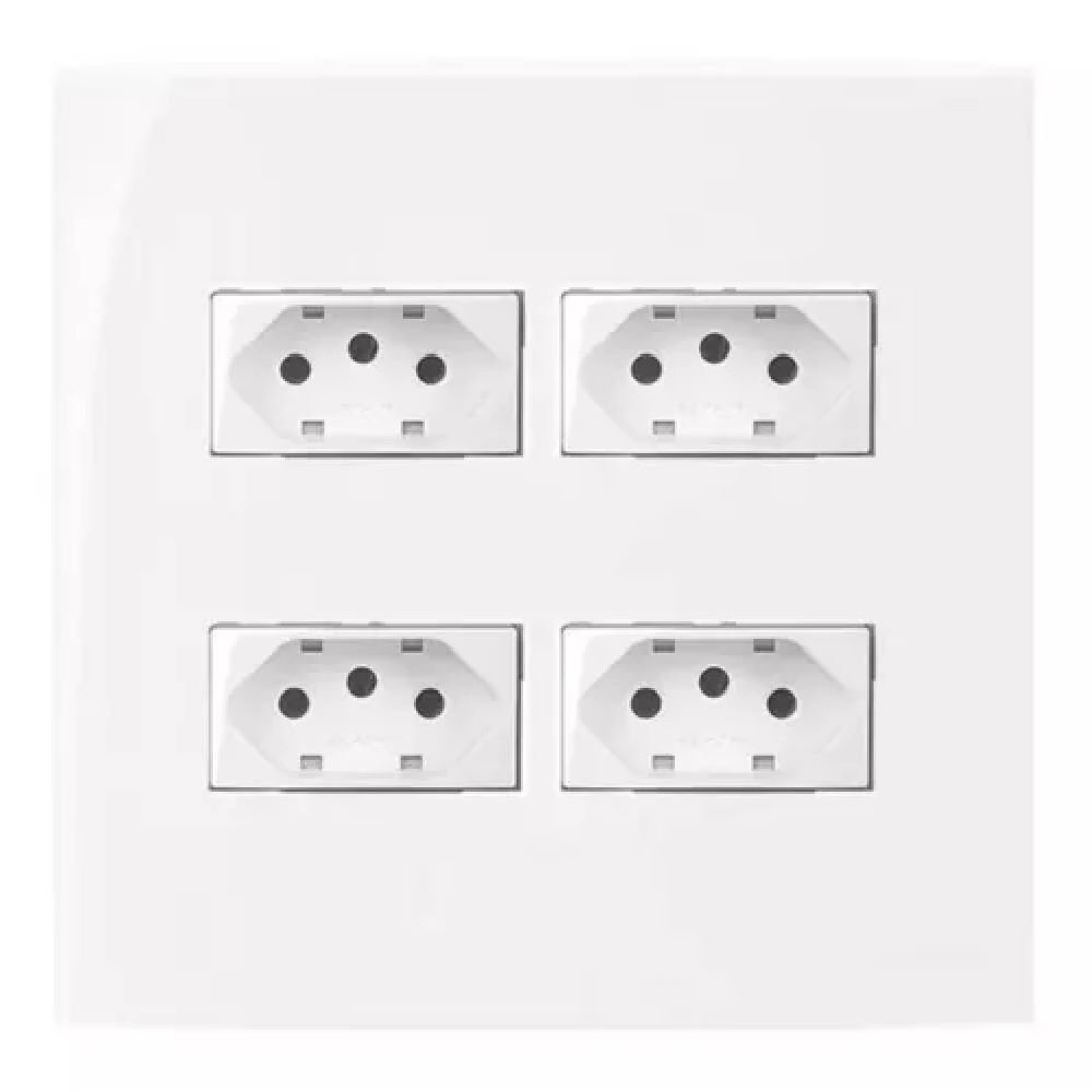 Espelho 4x4 Conjunto 4 Tomadas 10a ou 20a Margirius | MadeiraMadeira