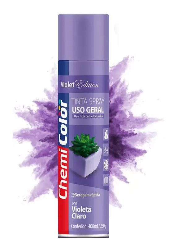 Tinta Spray Violeta Claro 400ml Multiuso Secagem Rápida | MadeiraMadeira