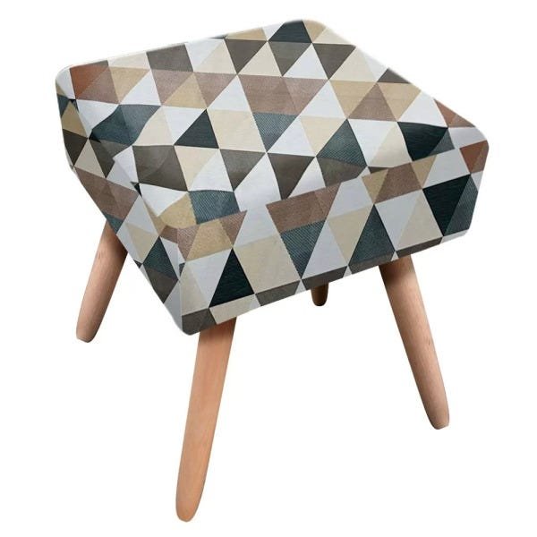 Puff Ibiza Quadrado Estampado Triangulo D87 | MadeiraMadeira
