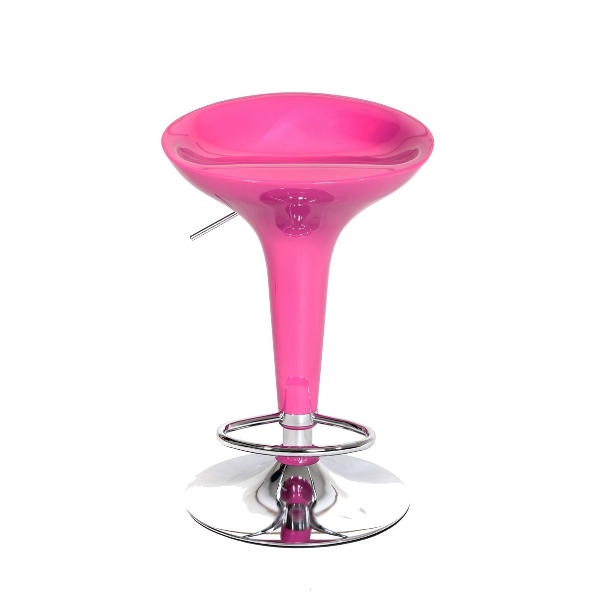 KIT 3 BANQUETAS BOMBO PARIS ROSA EM ABS GIRATORIA ALTURA REGULAVEL ...