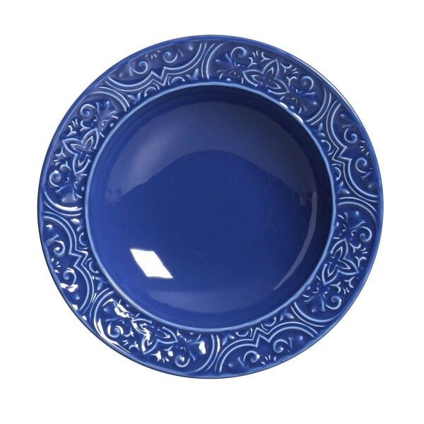 Prato Fundo Cerâmica Porto Azul Navy 6 peças Porto Brasil | MadeiraMadeira