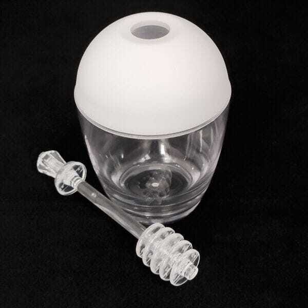 Meleira Porta Mel Pote Para Mel Com Tampa E Pegador Plástico Branca ...