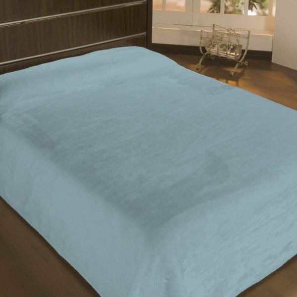 Manta Microfibra Casal - Azul Claro - Camesa | MadeiraMadeira