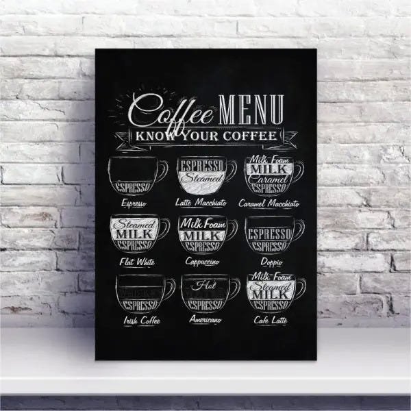 Placa MDF menu coffee coffee | MadeiraMadeira