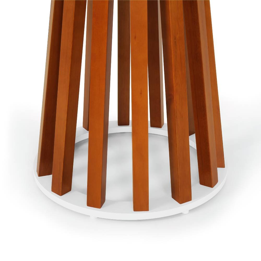 Mesa de Jantar Redonda 6 Lugares 120cm em MDF e Madeira Maciça Gabi ...