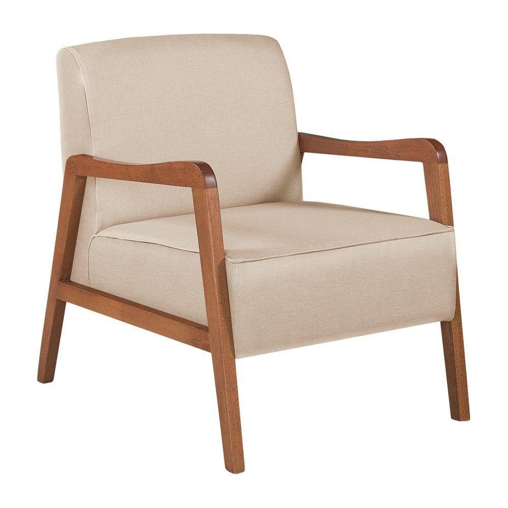 Poltrona Kayla Em Linho Agarb Decor Linho Bege Claro | MadeiraMadeira