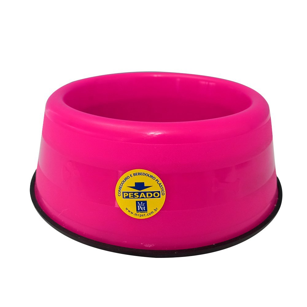 Comedouro Pesado 1000 ml Pequeno Mr Pet - Rosa | MadeiraMadeira