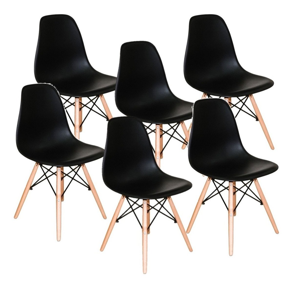 Kit 6 Cadeiras Charles Eames Eiffel Para Recepção Moderno | MadeiraMadeira