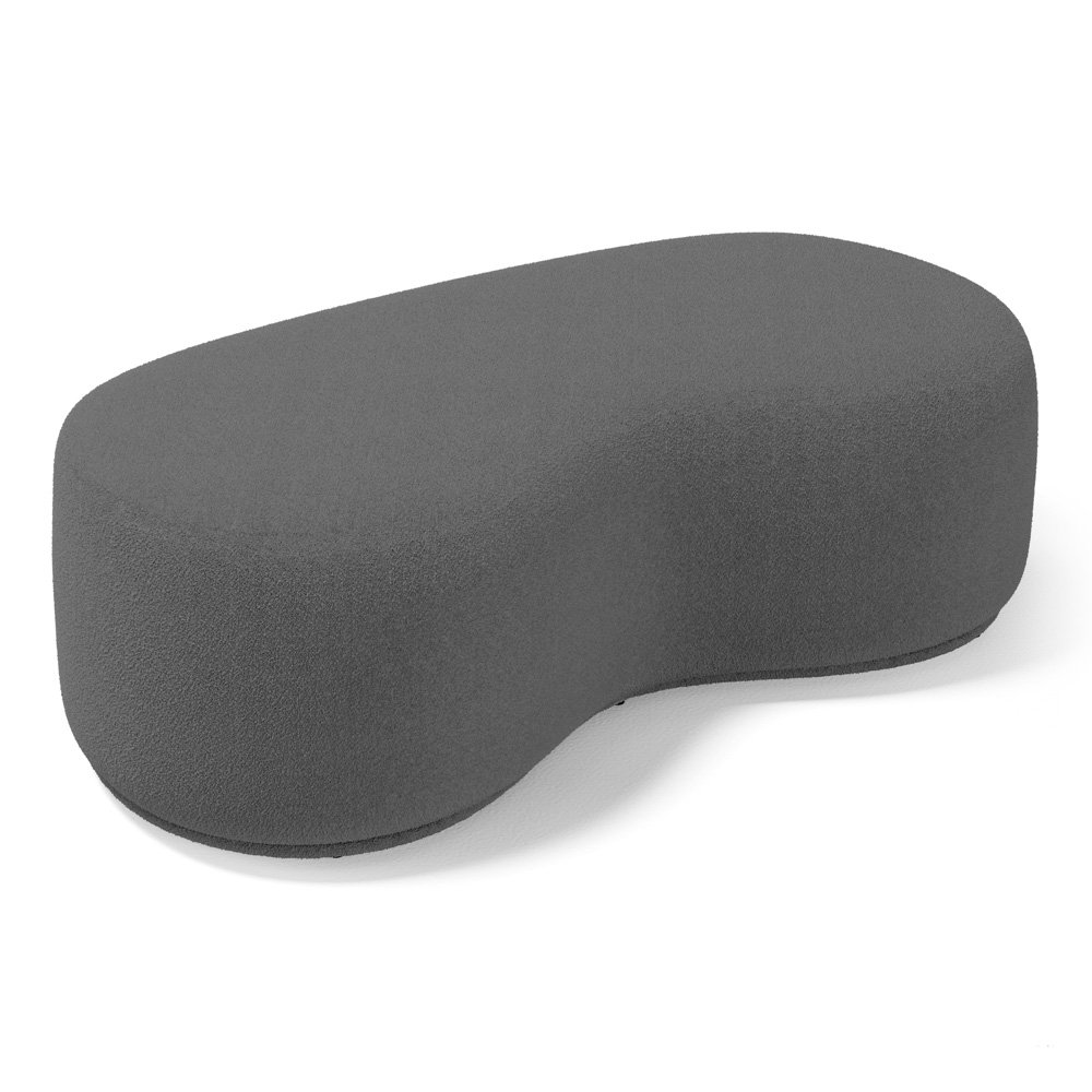 Puff Decorativo Living Aisha Orgânico 02 Lugares Bouclê Cinza Escuro - Desk Design | MadeiraMadeira