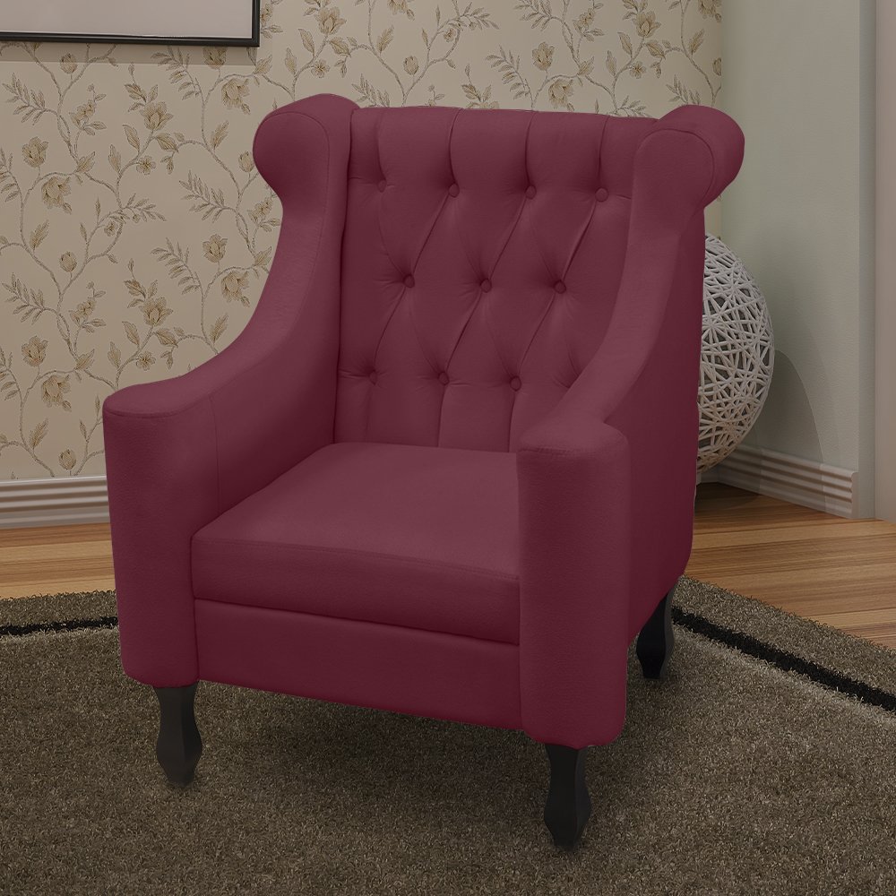 POLTRONA DUBAI SUEDE BORDO | MadeiraMadeira