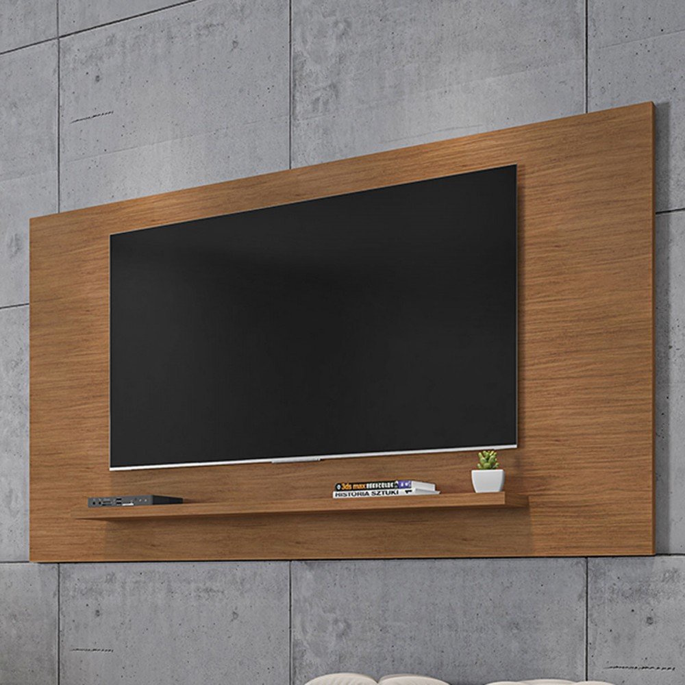 Painel para TV Até 60 Polegadas Esmeralda 1 Prateleira Cedro - Casa D ...