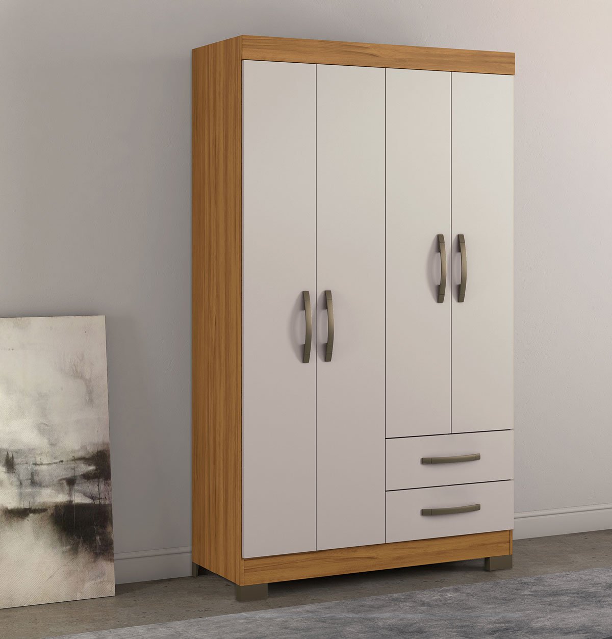 Guarda-Roupa 4 Portas NT 5005 Freijó com Off White - Notável ...