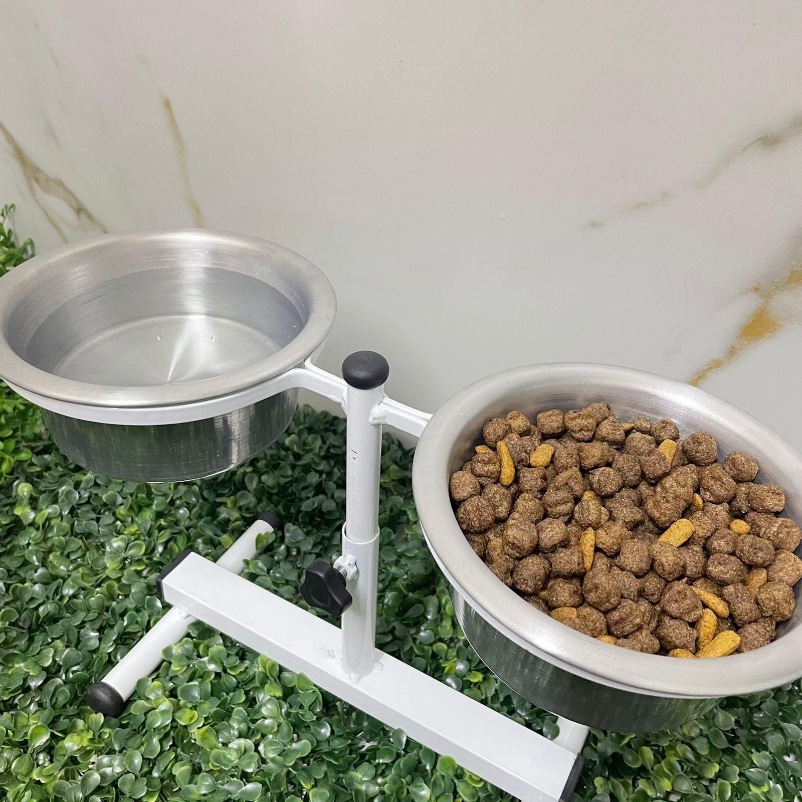 Comedouro/Bebedouro Inox Altura Ajustavel 1,8 Litros | MadeiraMadeira