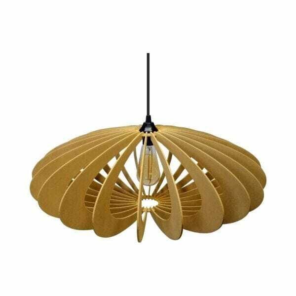 Lustre Pendente em Madeira - Stick Atom - Marfim | MadeiraMadeira